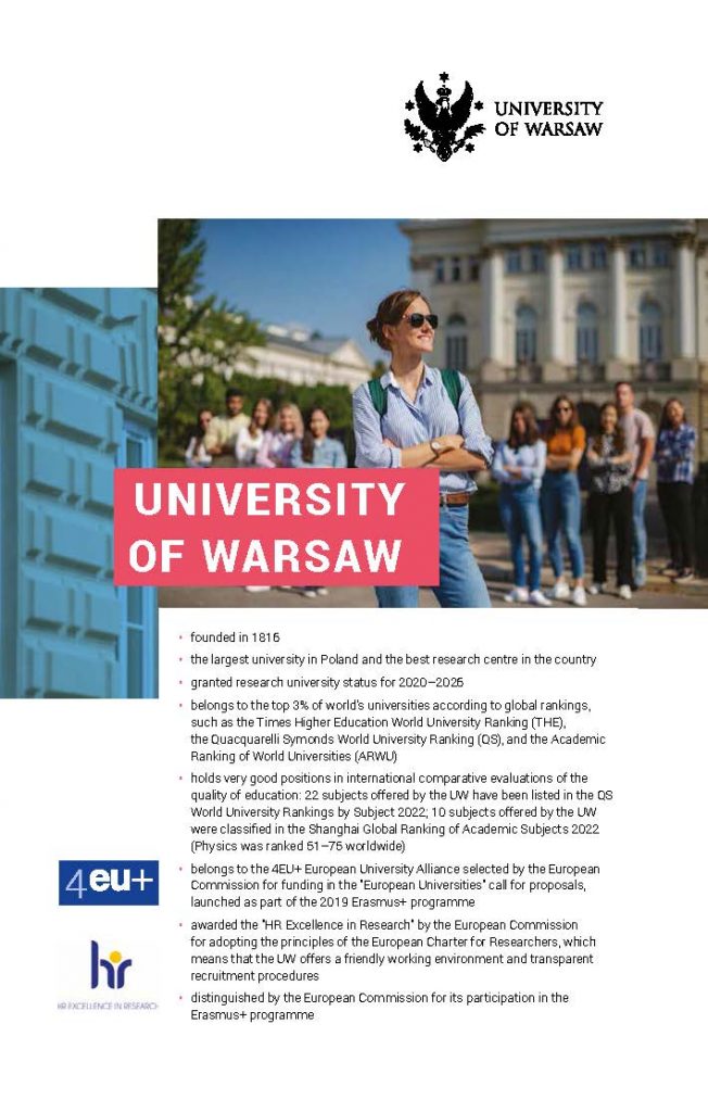 Maps, brochures, flyers and presentations | University of Warsaw